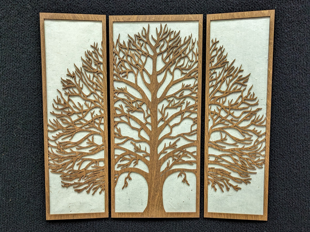 Wood Wall Art - 3 panel Tree design Fine – MIY Olympia